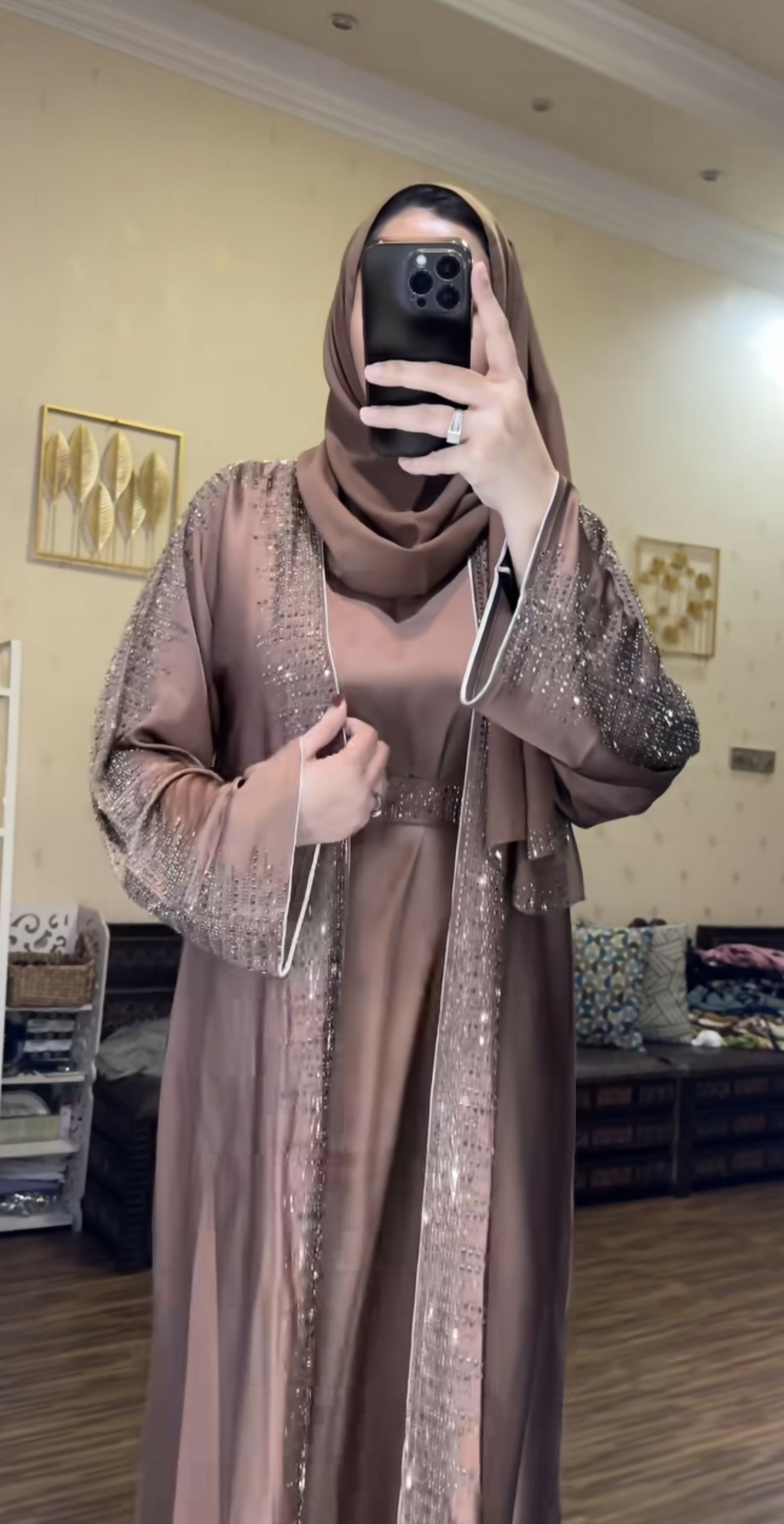 Amal Diamond Beaded Abaya Set