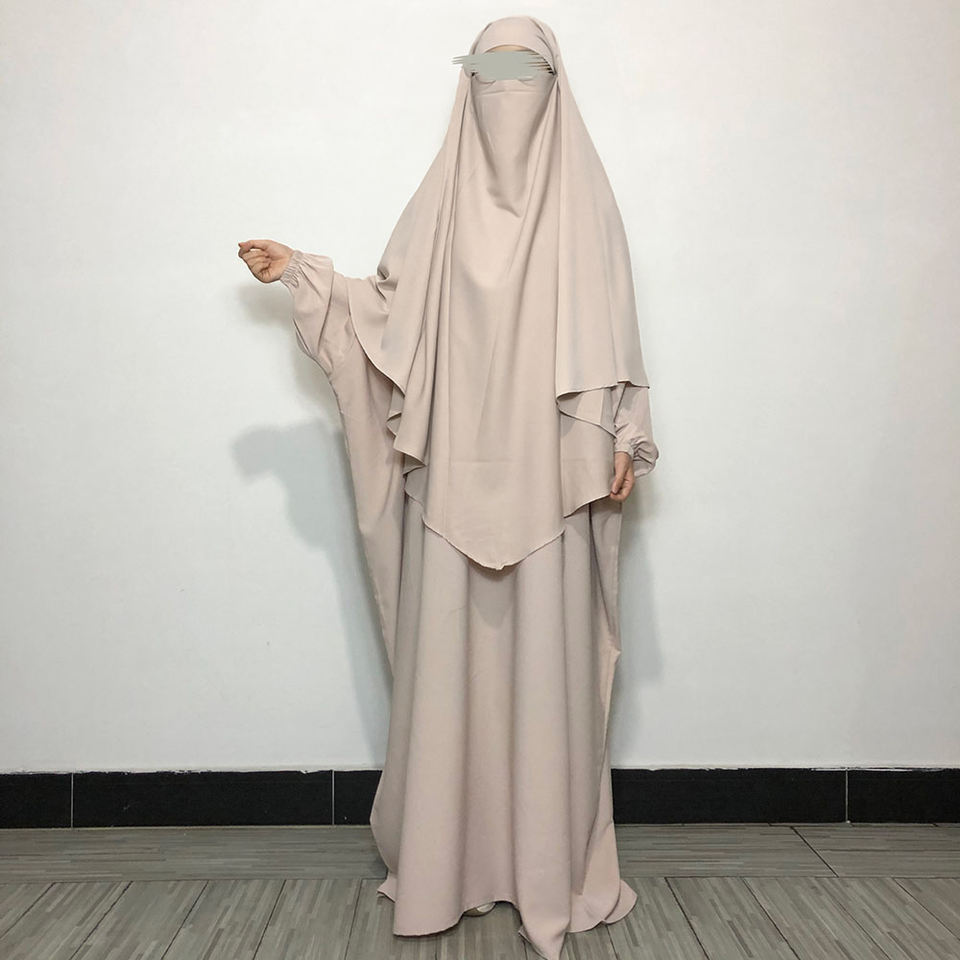 Simple Cuff Jilbab Abaya Khimar Set (2-Piece Set)