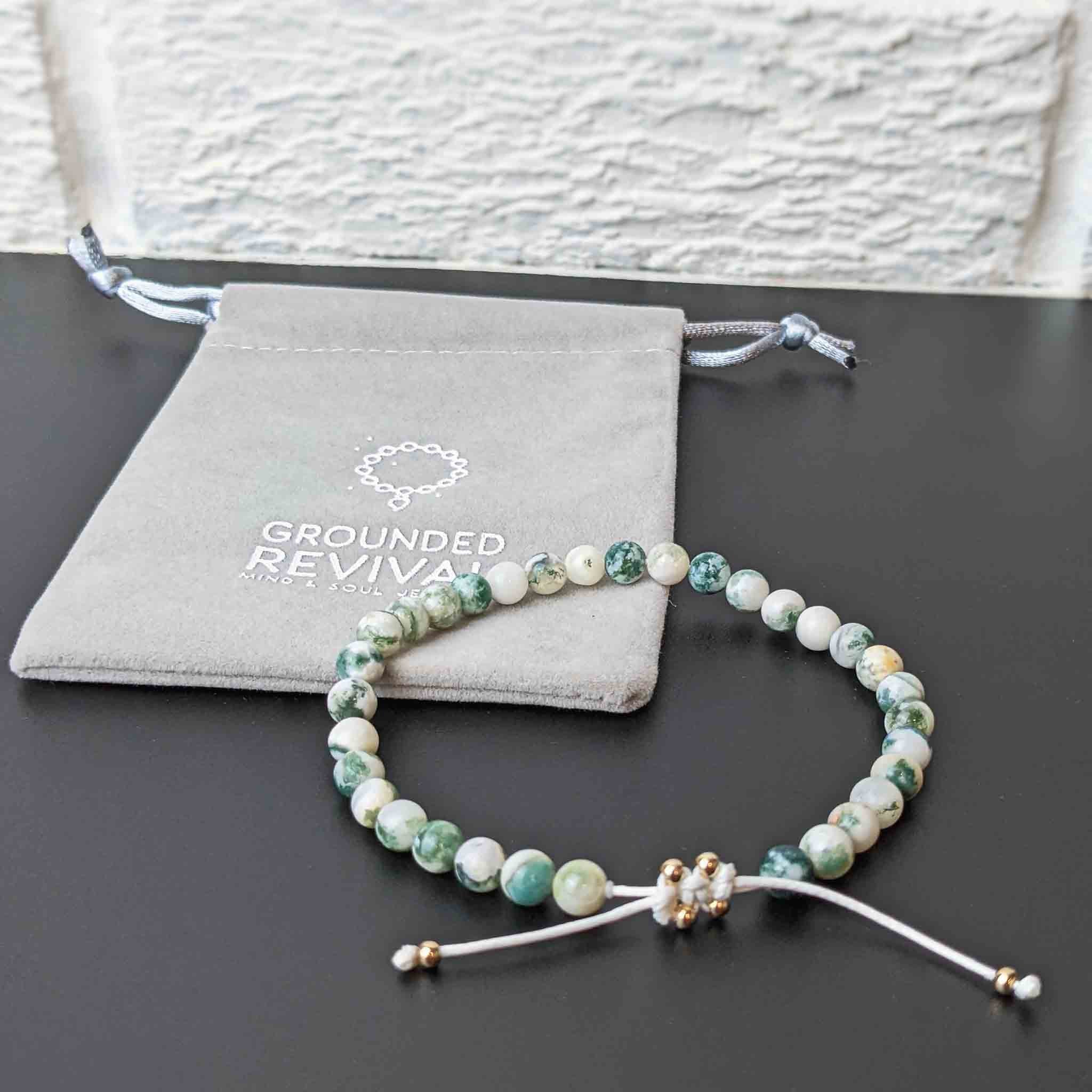 Tree Agate Tasbih Bracelet | Women's Dhikr Beads | 33 Beads